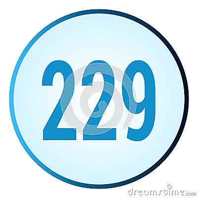 Number 229 Symbol Or Logo With Round Frame In Blue Gradient Color ...