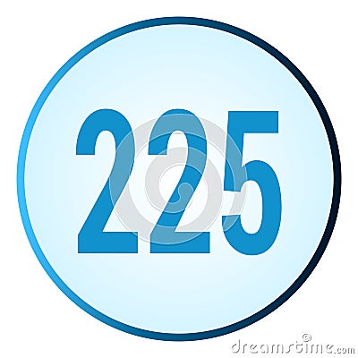 Number 225 Symbol Or Logo With Round Frame In Blue Gradient Color ...