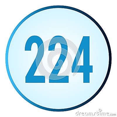 Number 224 Symbol Or Logo With Round Frame In Blue Gradient Color ...