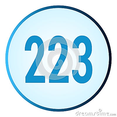 Number 223 Symbol Or Logo With Round Frame In Blue Gradient Color ...