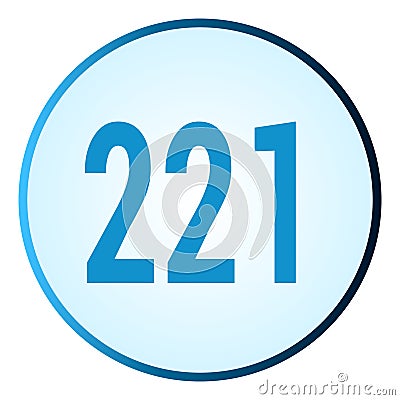 Number 221 Symbol Or Logo With Round Frame In Blue Gradient Color ...