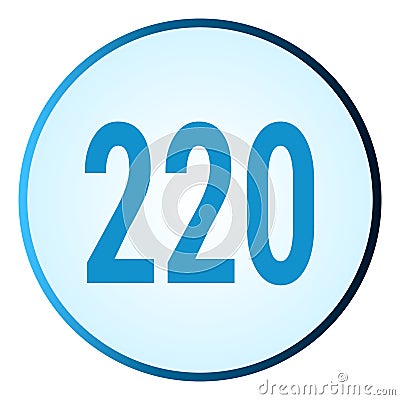 Number 220 Symbol Or Logo With Round Frame In Blue Gradient Color ...