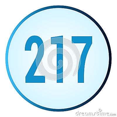 Number 217 Symbol Or Logo With Round Frame In Blue Gradient Color ...