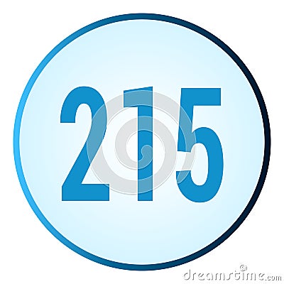 Number 215 Symbol Or Logo With Round Frame In Blue Gradient Color ...