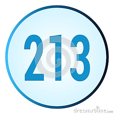 Number 213 Symbol Or Logo With Round Frame In Blue Gradient Color ...