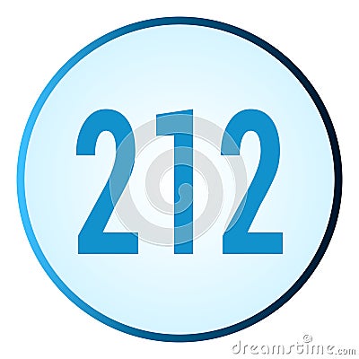 Number 212 Symbol Or Logo With Round Frame In Blue Gradient Color ...