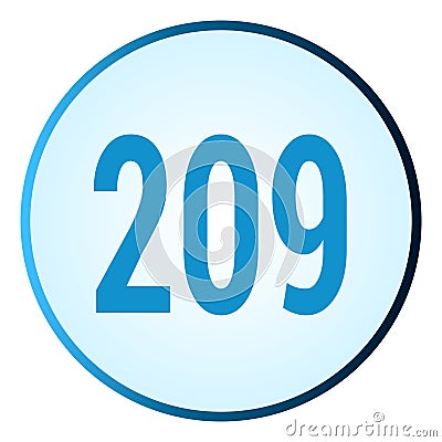 Number 209 Symbol Or Logo With Round Frame In Blue Gradient Color ...