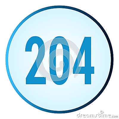 Number 204 Symbol Or Logo With Round Frame In Blue Gradient Color ...
