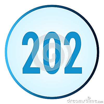 Number 202 Symbol Or Logo With Round Frame In Blue Gradient Color ...