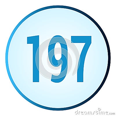 Number 197 Symbol Or Logo With Round Frame In Blue Gradient Color ...