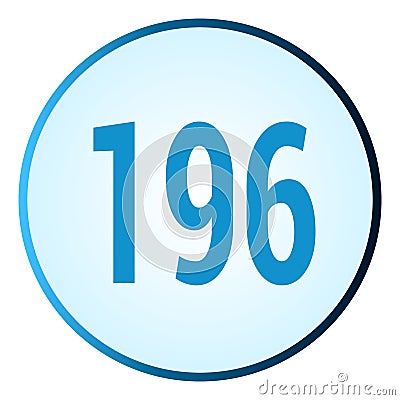 Number 196 Symbol Or Logo With Round Frame In Blue Gradient Color ...
