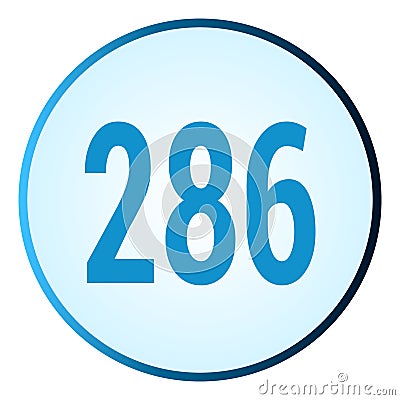 Number 286 Symbol Or Logo With Round Frame In Blue Gradient Color ...
