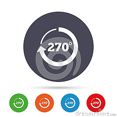 Angle 270 Degrees Sign Icon. Geometry Math Symbol. Vector Illustration ...
