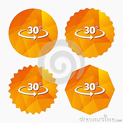 Angle 30 Degrees Sign Icon. Geometry Math Symbol. Vector Illustration ...