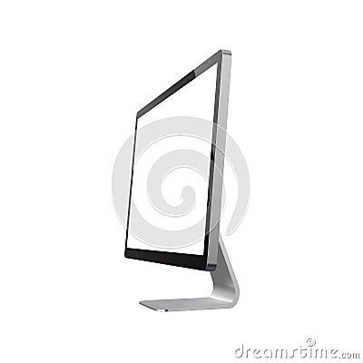 Angle View Of MoskUp Of Modern Sleek Screen Display Isolated On White ...