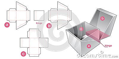Angled Cuff Box Die Cut Template Design Cartoon Vector | CartoonDealer ...
