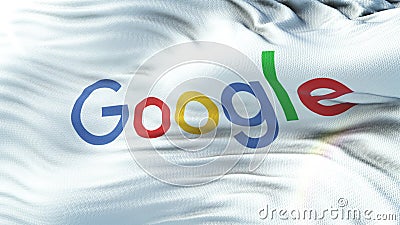Google Flag Waving on Sun. Seamless Loop with Highly Detailed Fabric ...