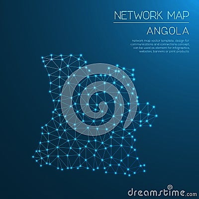 Angola Network Map. Cartoon Vector | CartoonDealer.com #87670593