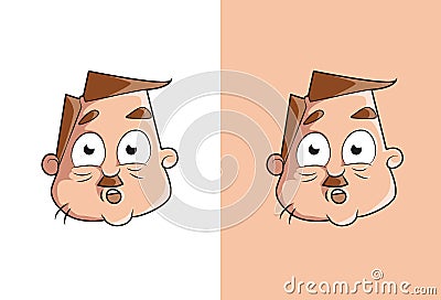 Angry And Annoyed Cartoon Uncle Face. Royalty-Free Stock Photography ...