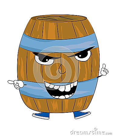 Angry Barrel Cartoon Stock Illustration | CartoonDealer.com #48498019