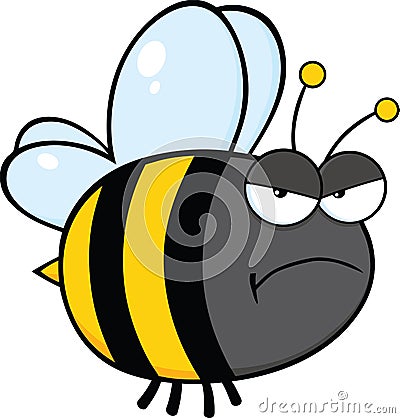 Angry Bee Cartoon Character Royalty Free Stock Images - Image: 33485889