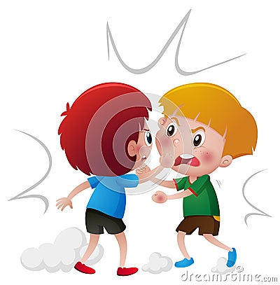 Angry Boys Fighting Each Other Cartoon Vector | CartoonDealer.com #94426567