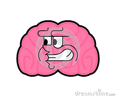 Angry Brain. Evil Internal Organ Isolated. Terrible Anatomy Vector ...