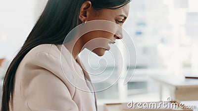 Angry Business Woman, Laptop Email and Stress from Work Problem, Typing ...