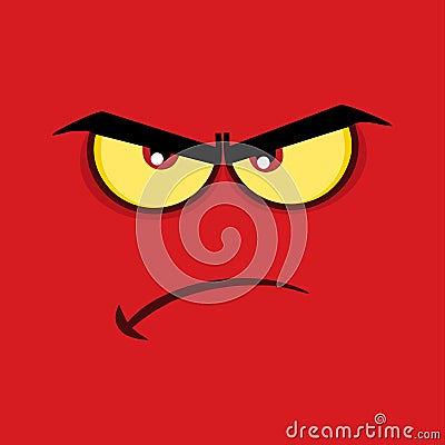 Angry Cartoon Funny Face With Grumpy Expression | CartoonDealer.com ...