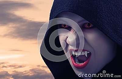 Angry Female Vampire At Sunset Royalty-Free Stock Image | CartoonDealer ...