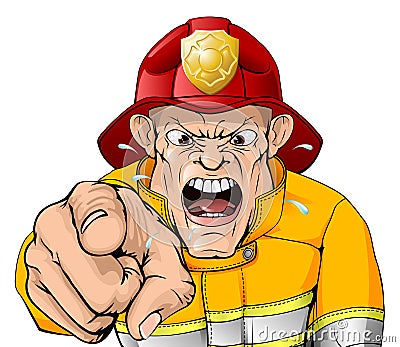 Angry Fireman Cartoon Stock Vector - Image: 42974668