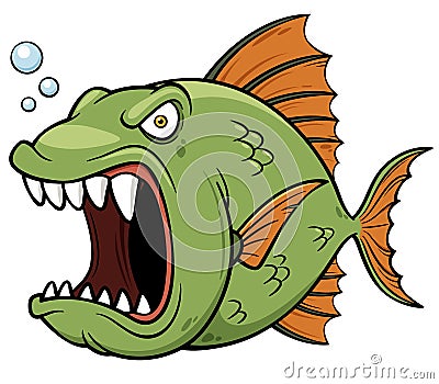 Angry Fish Cartoon Vector Illustration | CartoonDealer.com #35986172