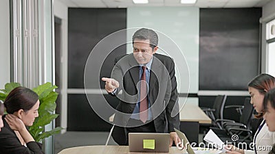 Angry Foreman Yelling at His Colleagues, Manager Handing Out To His ...