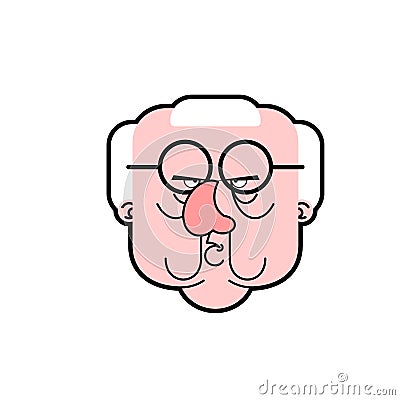 Angry Grandfather Are Evil. Grumpy Old Man Cartoon Style Vector ...