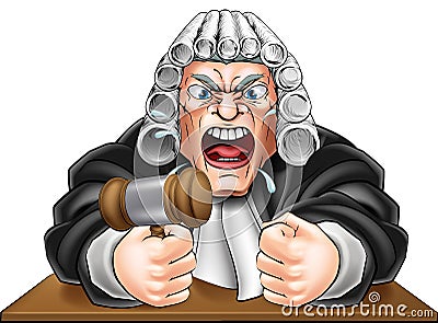 Angry Judge With Gavel Stock Vector - Image: 54932961