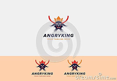 Angry King With A Crown Logo - Stock Vector | CartoonDealer.com #222224957
