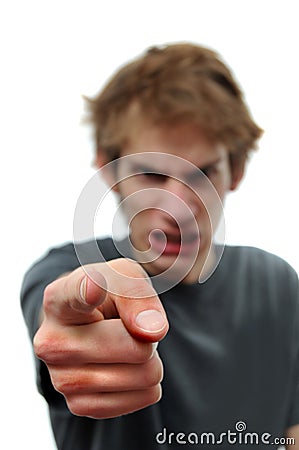 Angry Man Pointing The Finger At You Stock Photo - Image: 12363440
