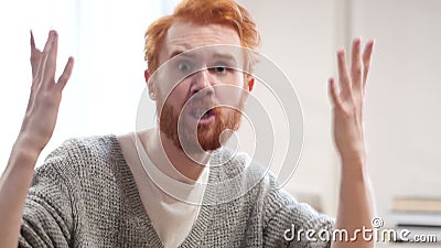 Angry Man Yelling at Camera Stock Video - Video of beard, businessman ...