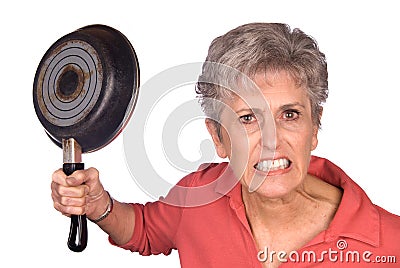 Angry Mother And Frying Pan Stock Image - Image: 8683851