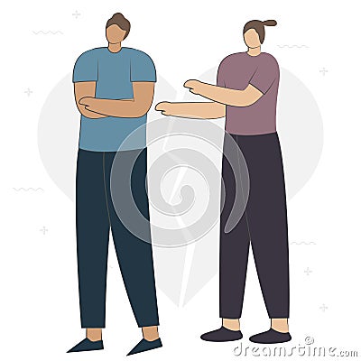 People Brawling And Shouting At Each Other Flat Cartoon Vector ...