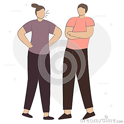 People Brawling And Shouting At Each Other Flat Cartoon Vector ...