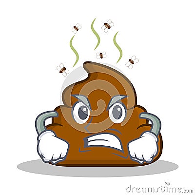 Angry Poop Emoticon Character Cartoon Vector Illustration ...