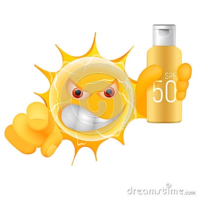 Evil Summer Sun Emoticon. Angry Sun Emoji Pointing At You With Sun ...