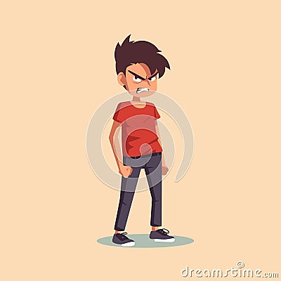 Angry Teen Vector Flat Minimalistic Isolated Illustration ...