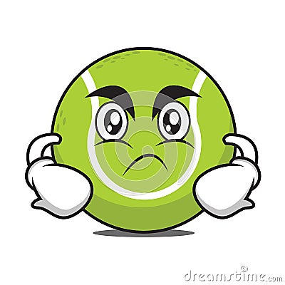 Angry Tennis Ball Cartoon Character Vector Illustration | CartoonDealer ...