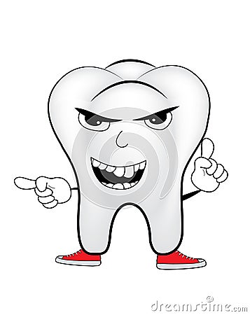 Angry Tooth Cartoon Royalty-Free Illustration | CartoonDealer.com #43414746