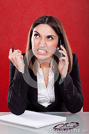 Angry Young Woman At Work Royalty Free Stock Photos - Image: 35891678