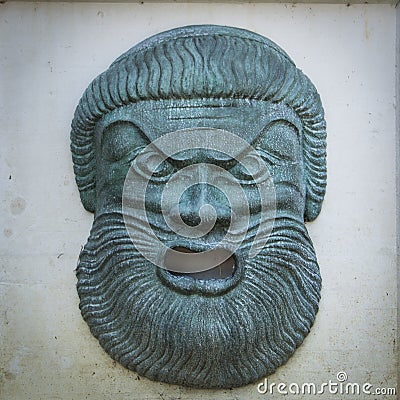 Angry Zeus statue face