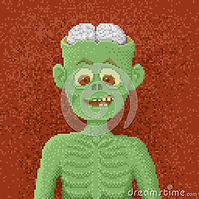 Angry Zombie - Pixel Art Illustration Cartoon Vector | CartoonDealer ...