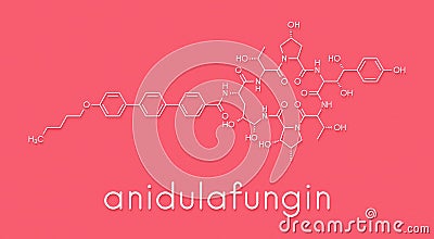 Anidulafungin Antifungal Drug Molecule. Skeletal Formula. Stock ...